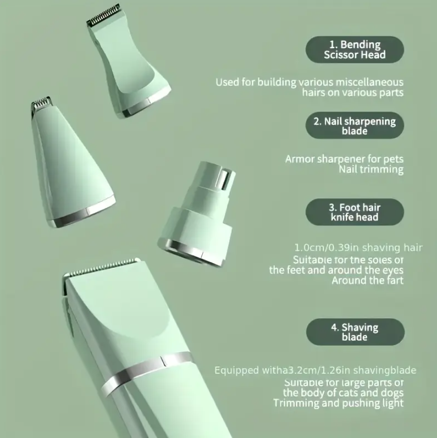 Sada 4v1 Zastřihovač / Bruska / Strojek na úpravu srsti Profi Dog and ...